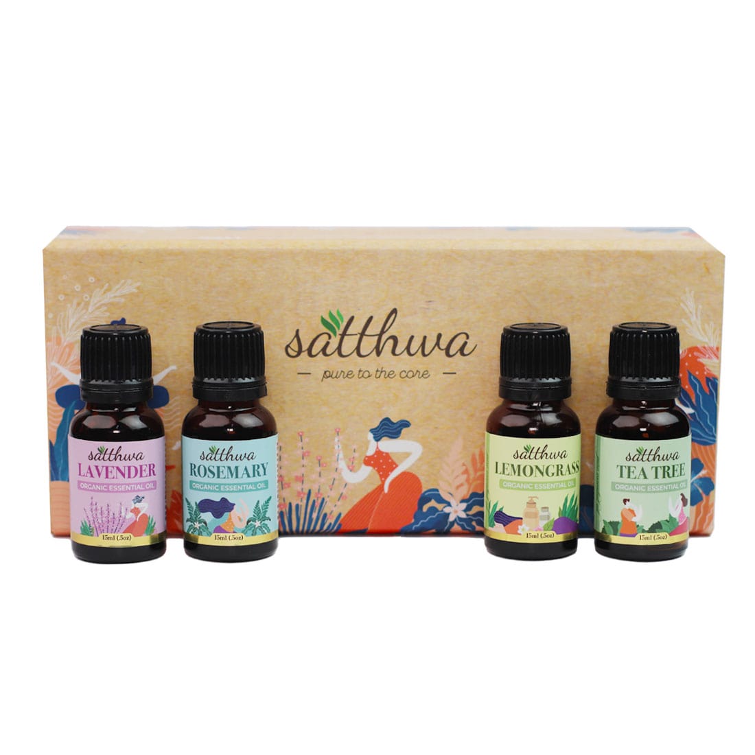 Satthwa Essential Oil Gift Box - Set of 4 Natural Essential Oils