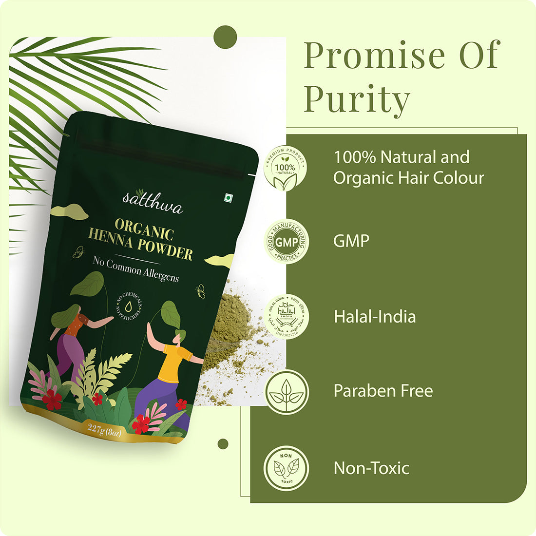 Satthwa Organic Henna Powder (Mehndi) - Hair Colour & Covering Greys